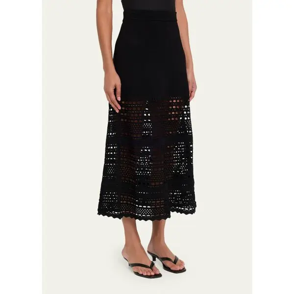 Simkhai Westly Open-stitch Midi Skirt