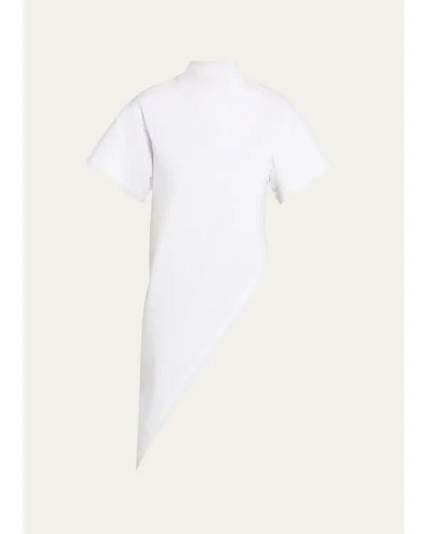 Alaïa Short-sleeve Asymmetric Triangle T-shirt - Blanc