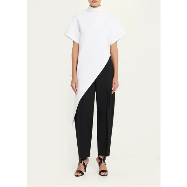 Alaïa Short-sleeve Asymmetric Triangle T-shirt - Blanc
