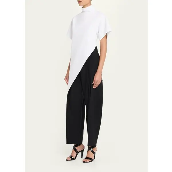 Alaïa Short-sleeve Asymmetric Triangle T-shirt - Blanc