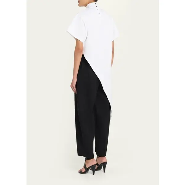 Alaïa Short-sleeve Asymmetric Triangle T-shirt - Blanc