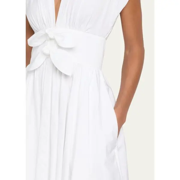 Alaïa Belted Cotton Poplin Midi Dress