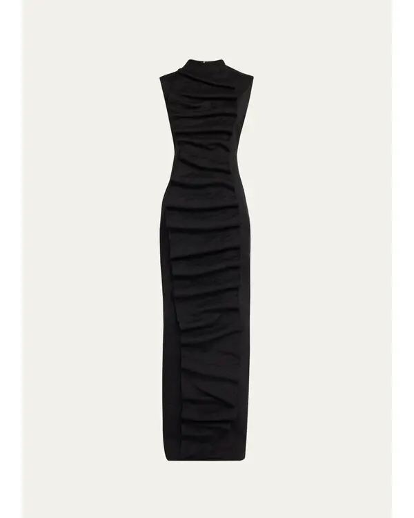 A.W.A.K.E. Mode Ruffled Bib Maxi Dress