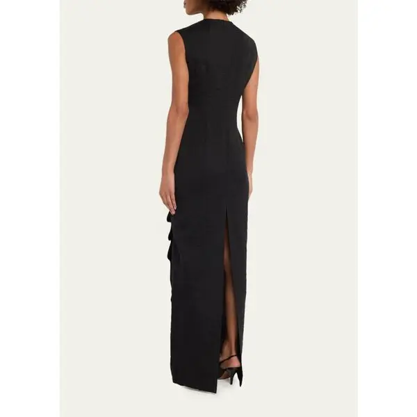 A.W.A.K.E. Mode Ruffled Bib Maxi Dress