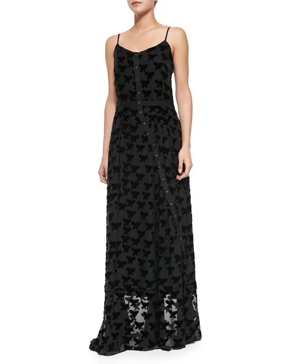 A.W.A.K.E. Mode Ruffled Bib Maxi Dress