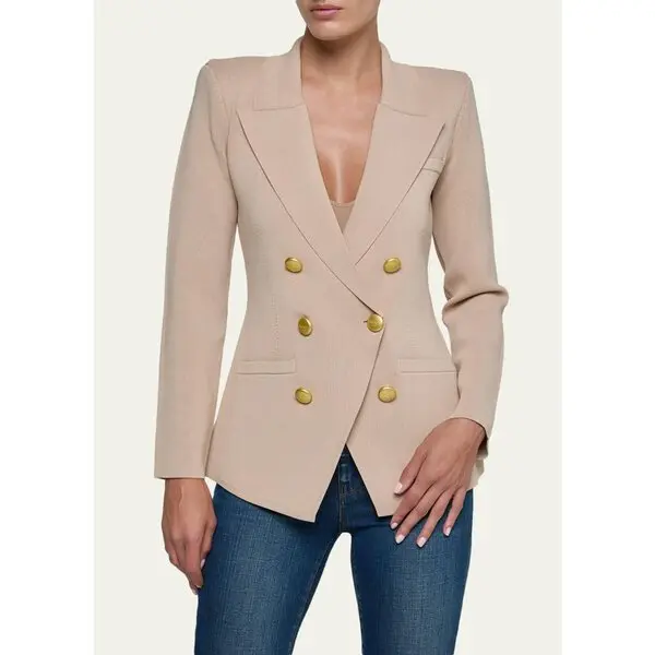 L'Agence Amelia Knit Double-breasted Blazer