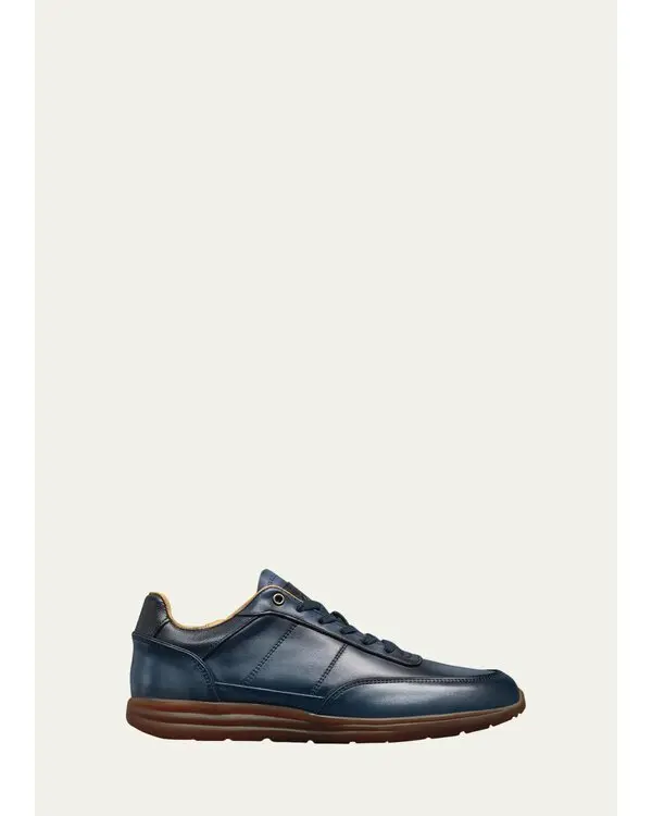 Allen Edmonds Brentwood Patina Leather Low-top Sneakers - Navy