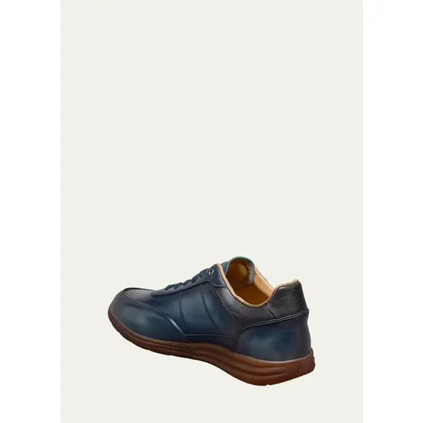 Allen Edmonds Brentwood Patina Leather Low-top Sneakers - Navy