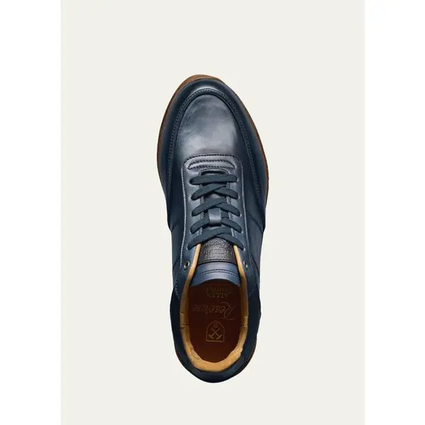 Allen Edmonds Brentwood Patina Leather Low-top Sneakers - Navy