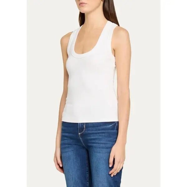 L'Agence Shania Racerback Tank Top - White