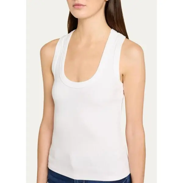 L'Agence Shania Racerback Tank Top - White