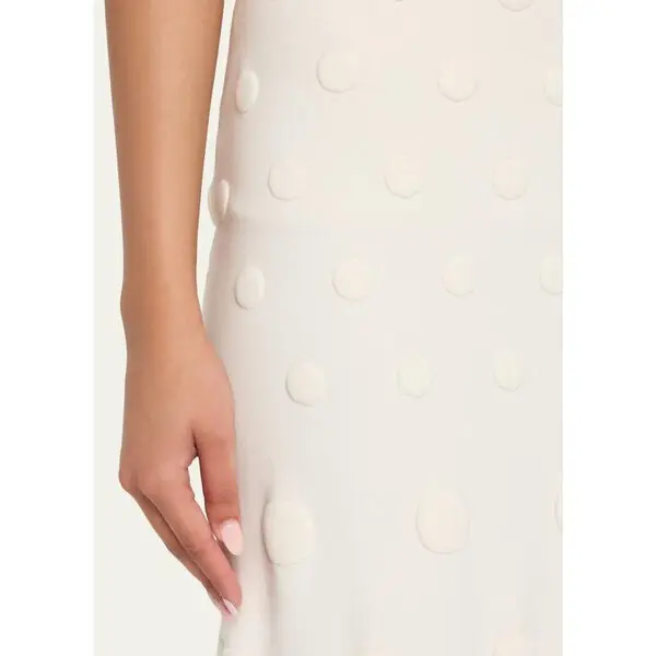 Lela Rose Pucker Dot Knit Midi Skirt