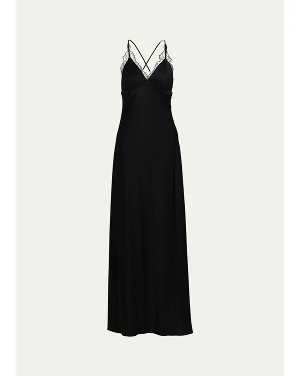Kobi Halperin Evin Lace-trim Satin Maxi Dress
