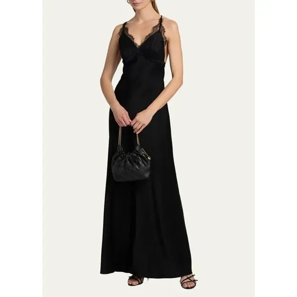 Kobi Halperin Evin Lace-trim Satin Maxi Dress