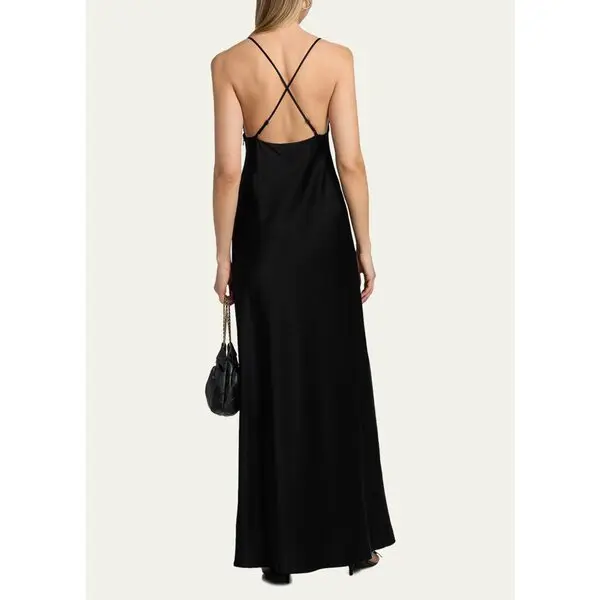 Kobi Halperin Evin Lace-trim Satin Maxi Dress