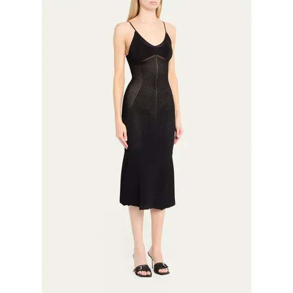 Givenchy Openwork Knit Midi Dress