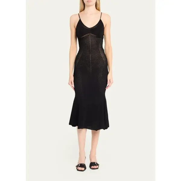 Givenchy Openwork Knit Midi Dress