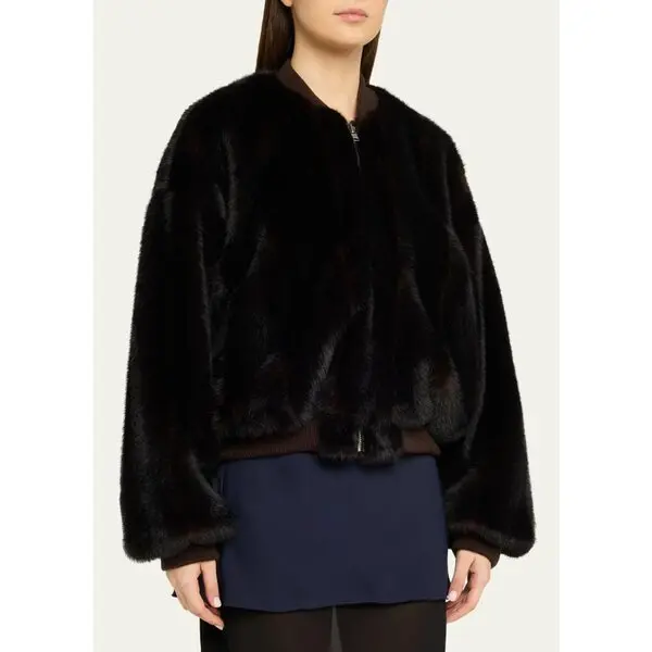 MAISON MARGIELA Faux Fur Bomber Jacket