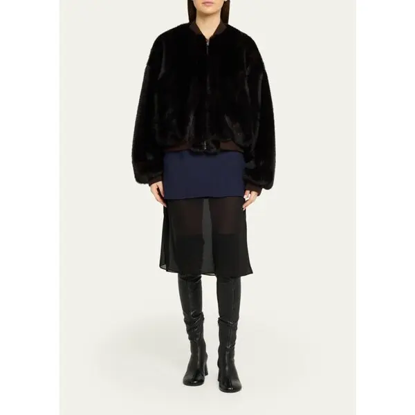 MAISON MARGIELA Faux Fur Bomber Jacket