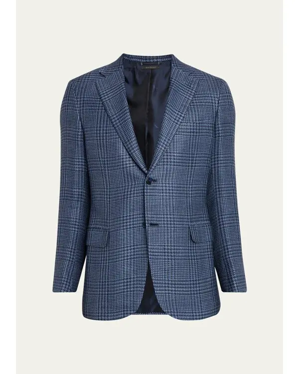 Brioni Wool Houndstooth Plaid Sport Coat