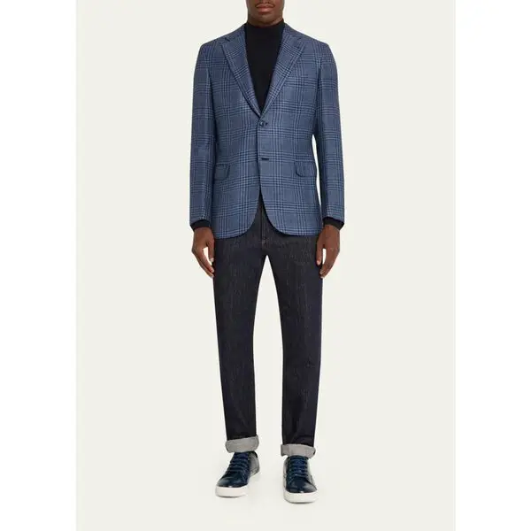 Brioni Wool Houndstooth Plaid Sport Coat
