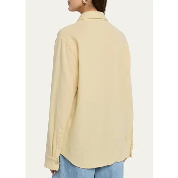 GOD'S TRUE CASHMERE Solid Cashmere Button-front Shirt
