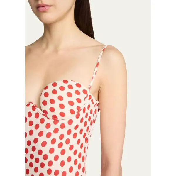 Alaïa Polka-dot Bustier Midi Column Dress