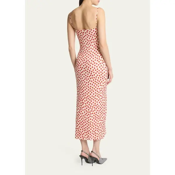 Alaïa Polka-dot Bustier Midi Column Dress