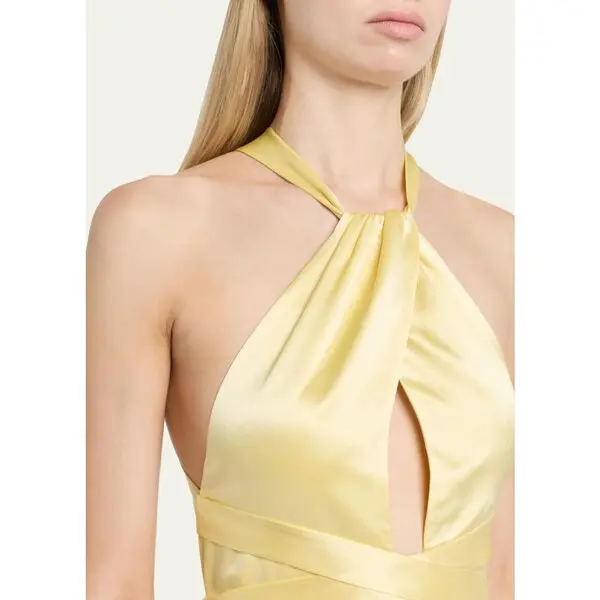 Retrofete Magnolia Satin Halter Dress