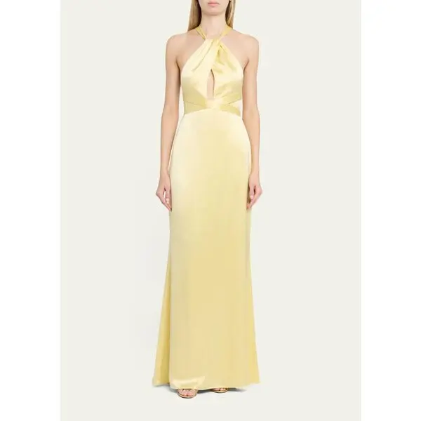 Retrofete Magnolia Satin Halter Dress