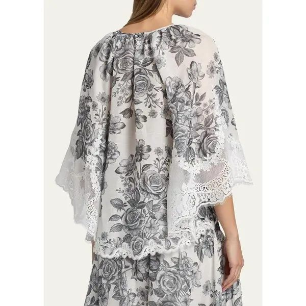 Kobi Halperin Paloma Lace-trim Viscose-linen Blouse