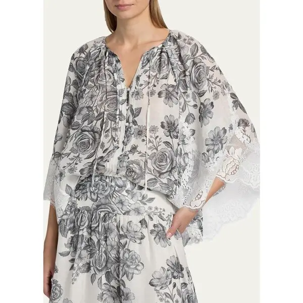 Kobi Halperin Paloma Lace-trim Viscose-linen Blouse