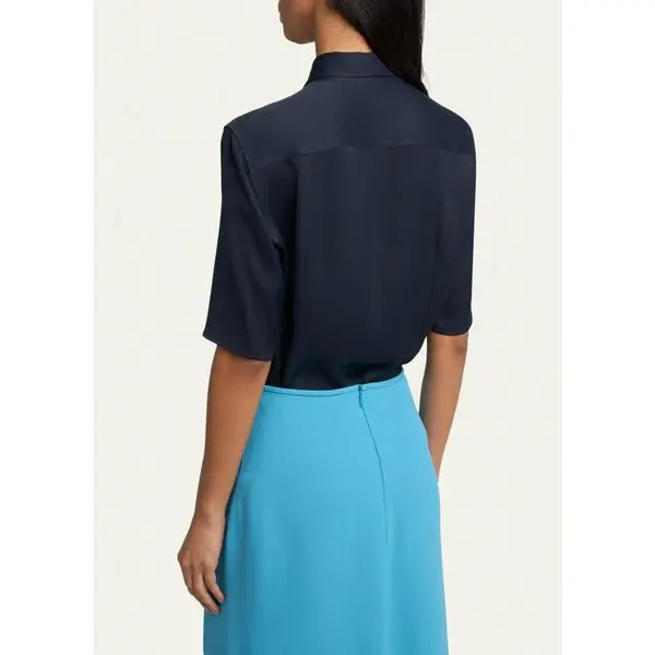 JIL SANDER Short-sleeve Viscose Button-down Shirt