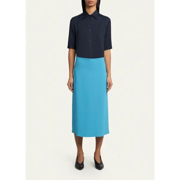JIL SANDER Short-sleeve Viscose Button-down Shirt