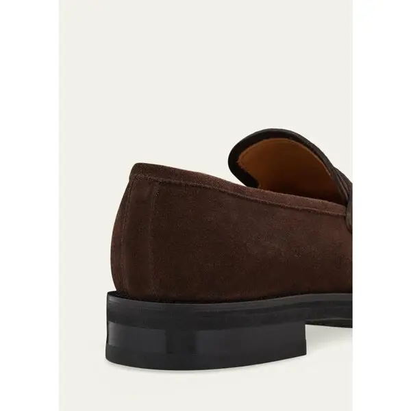 FERRAGAMO Stefano Scratch-resistant Suede Penny Loafers