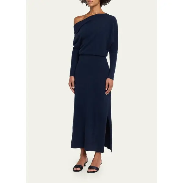 Altuzarra Kasos One-shoulder Draped Cashmere Midi Dress