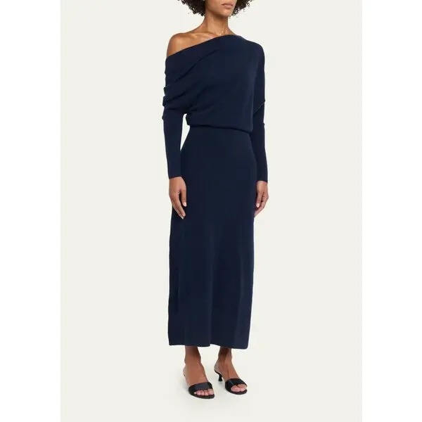 Altuzarra Kasos One-shoulder Draped Cashmere Midi Dress