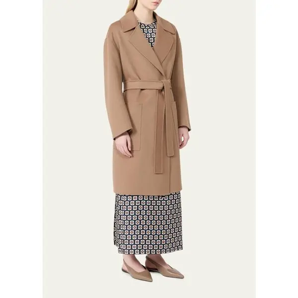 Max Mara Velo Wool Long Wrap Coat