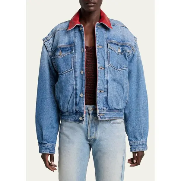 Isabel Marant Étoile Devyn Reversible Leather & Denim Jacket