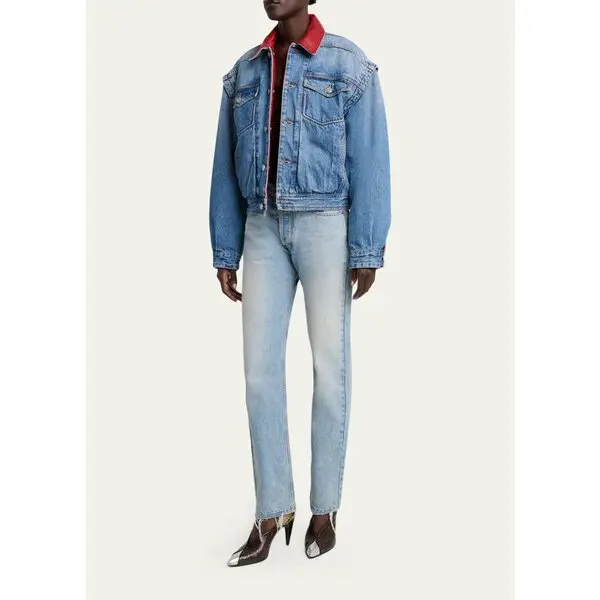Isabel Marant Étoile Devyn Reversible Leather & Denim Jacket