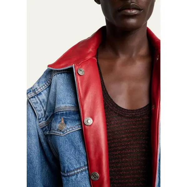 Isabel Marant Étoile Devyn Reversible Leather & Denim Jacket