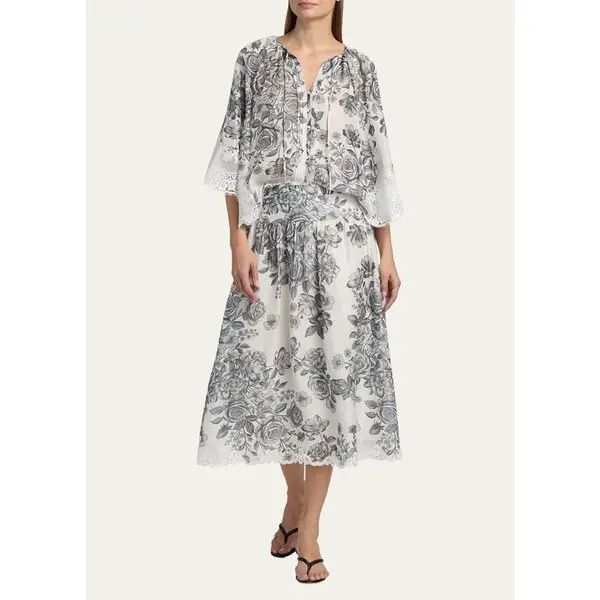 Kobi Halperin Lidia Floral-print Midi Skirt
