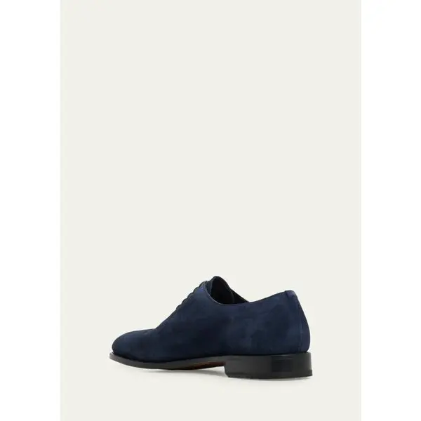 FERRAGAMO Angiolo Tramezza Suede Oxfords - Blue