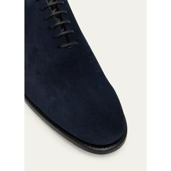 FERRAGAMO Angiolo Tramezza Suede Oxfords - Blue