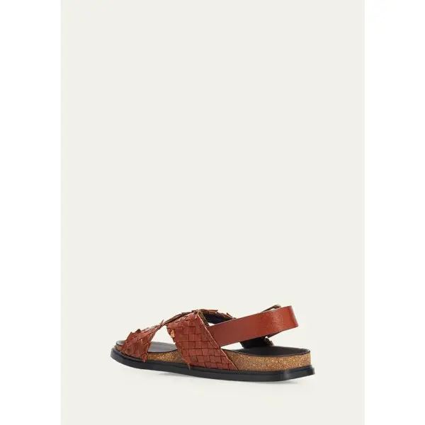THE ROW Woven Leather Buckle Sandals