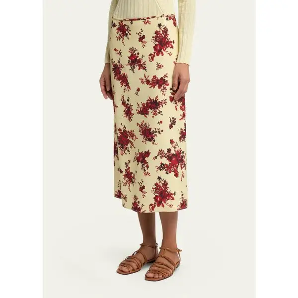 JIL SANDER Floral-print Viscose Midi Skirt