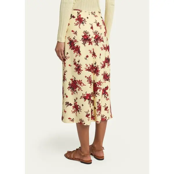 JIL SANDER Floral-print Viscose Midi Skirt