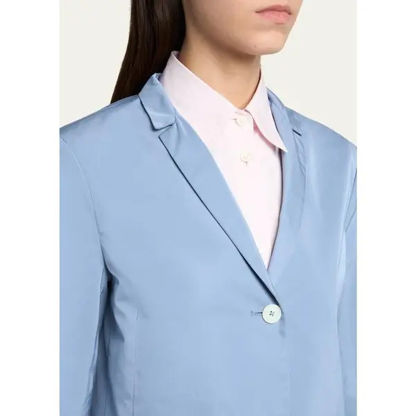 JIL SANDER Silk-blend Single-breasted Long Coat