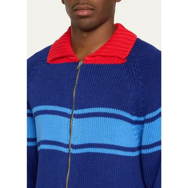 Marni Colorblocked Cotton Zip-front Cardigan