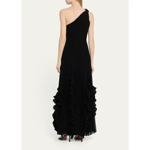Kobi Halperin Iris Pleated Asymmetric Gown